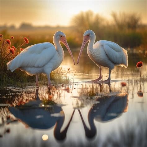 Premium Photo A Group Of Ibises