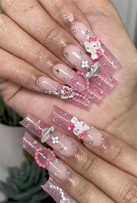 Pink Hello Kitty Nails Kawaii Nails Nail Designs Hello Kitty Nails