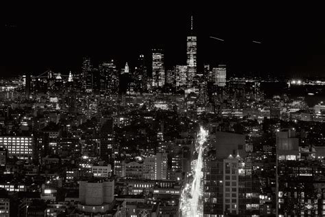 New York City Skyline Black And White Freedom Tower