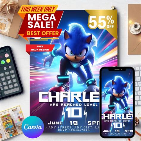 Sonic Hedgehog Birthday Invitation Shadow The Hedgehog Birthday Invitation Sonic Shadow