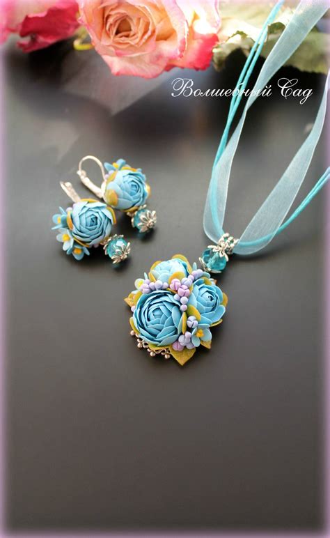 Handmade Polymer Clay Flower Jewelry Clay Flower Pendant Ideas