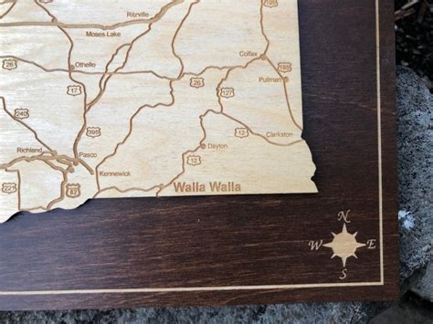 Washington State Map Wall Plaque 3d Layered Wood Hand Etsy