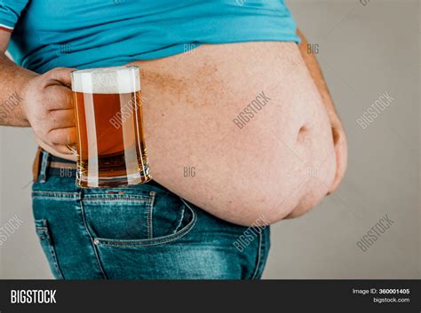 Man Fat Belly Holding Image And Photo Free Trial Bigstock