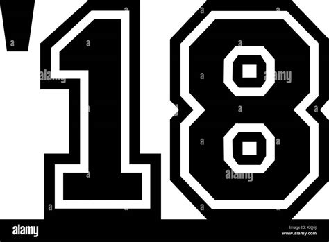 Number 18 Black And White College Stock Vector Image And Art Alamy
