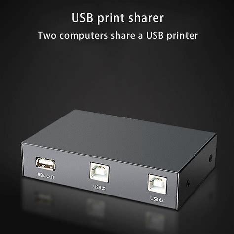 2 In 1 Out Usb Print Sharer 2 Usb 20 Ports Splitter Printer Adapter