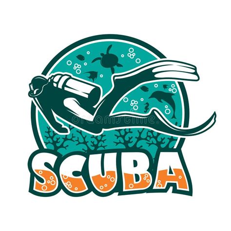 Scuba Diving Logo Design Illustration Vector Stock Illustration