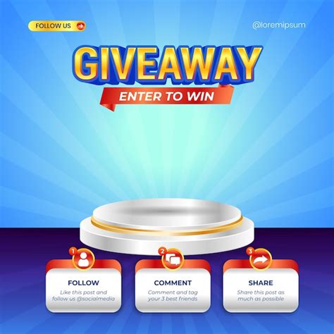 Premium Vector Giveaway Steps For Social Media Contest Design Concept