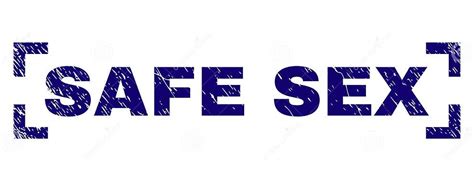 Grunge Textured Safe Sex Stamp Seal Inside Corners Stock Vector