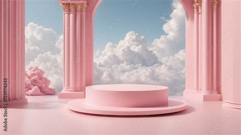 Iconic Classical Architectural Structure Featuring A Podium Stage And