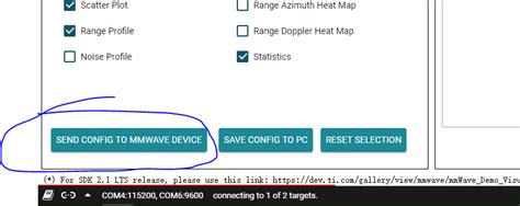 IWR ISK MmWave SDK EVM Out Of Box Demo Cannot Connect Sensors Forum Sensors TI E E