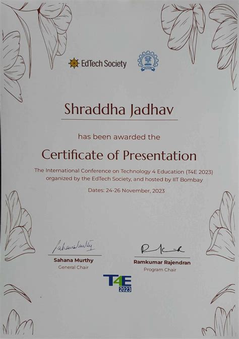 Shraddha Jadhav On Linkedin T4e2023 Edtechsociety Iitbombay