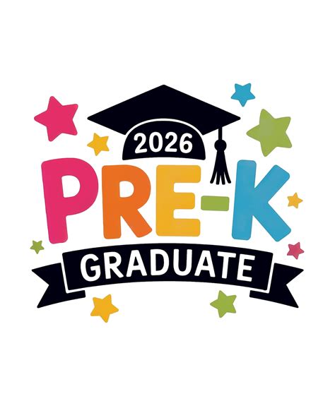 Pre K Graduate 2026 Sublimation Png Colorful Preschool Graduation