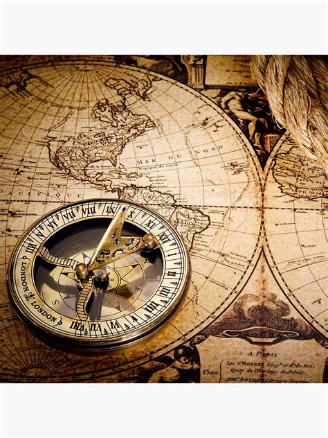 Vintage Old World Map And Compass Poster For Sale By Akayolo Redbubble