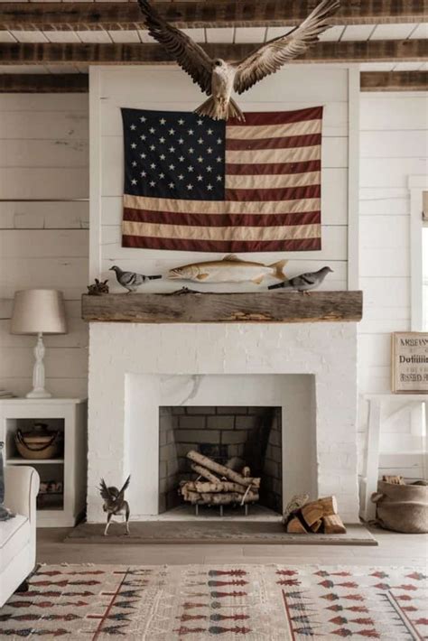 American Flag Decorating Ideas Charming Patriotic Mantel Decor Ideas