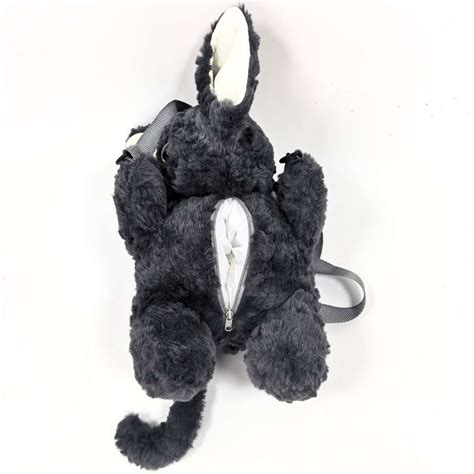 Cute Black Devon Rex Cat Plush Backpack Therapy Sensory Shop