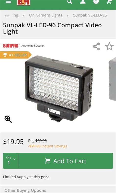 Sunpak Compact Video Light Photography Photography Accessories