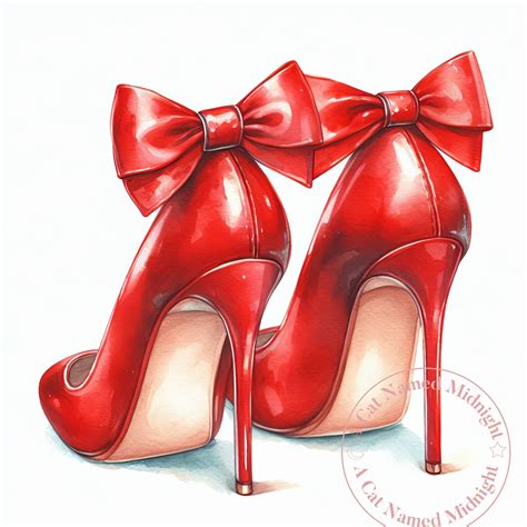 10 Red High Heels Clip Art Watercolor High Heels Clipart Bundle Womens