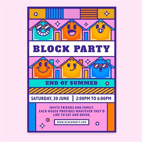 Neighborhood Block Party Invitation Ideas Editable Block Party Flyer
