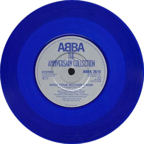 Abbas Does Your Mother Know On Blue Vinyl Abba Vinyl Blue Vinyl