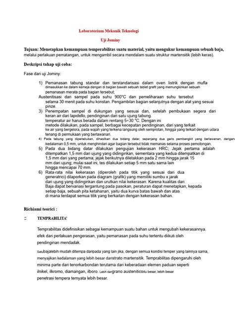 Laporan Uji Jominy Pdf