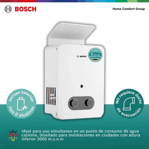 Calentador De Paso Bosch 5 5 Litros Tiro Natural Gas