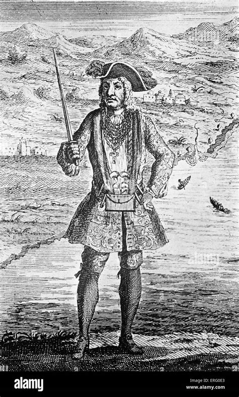 Captain Bartholomew Roberts Engraving Cbr Welsh Buccaneer Known As