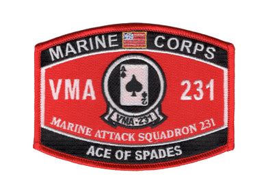 Vma 231 Patch Ace Of Spades Mos Patches Marine Patches Popular Patch