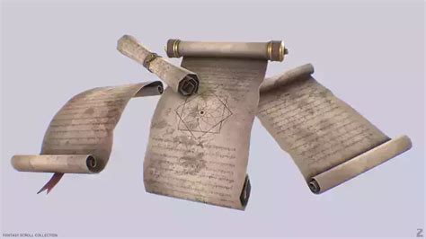 3d Model Pack Fantasy Scroll Collection Vr Ar Low Poly Cgtrader