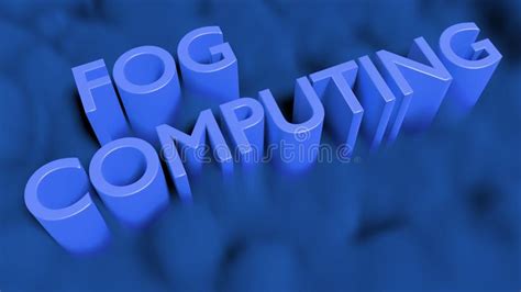 Fog Computing Technology Concept With Blue Smoke Stock Illustration