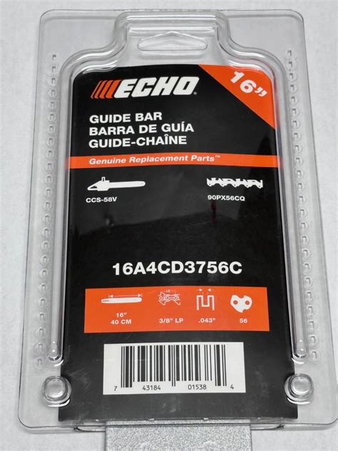 16 Echo Replacement Guide Bar Ccs 58v Use With 90px56cq