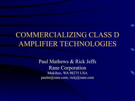 Classdamplifiers Classes De Amplificadores Os Vários Tipos De