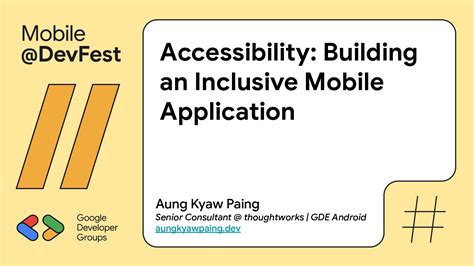 Accessibility Building An Inclusive Android Application Speaker Deck