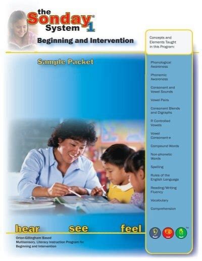 Sonday System 1 Sample Lesson Plan Packet Pdf Winsor