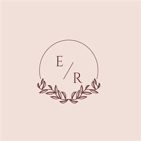 Er Initial Monogram Wedding With Creative Circle Line 34729831 Vector