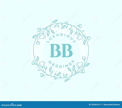 Bb Initials Letter Wedding Monogram Logos Template Hand Drawn Modern