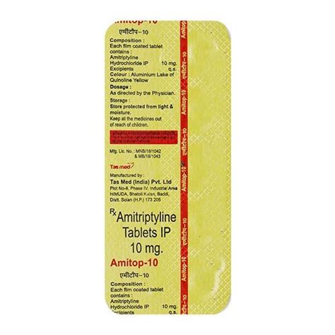 Amitop 10mg Tablet 10s Price Uses Side Effects Netmeds