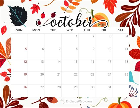 Calendar October 2025 Printable October 2025 Printable Calendar