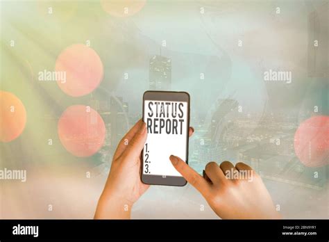 Conceptual Hand Writing Showing Status Report Concept Meaning Update Summary Of Situations As