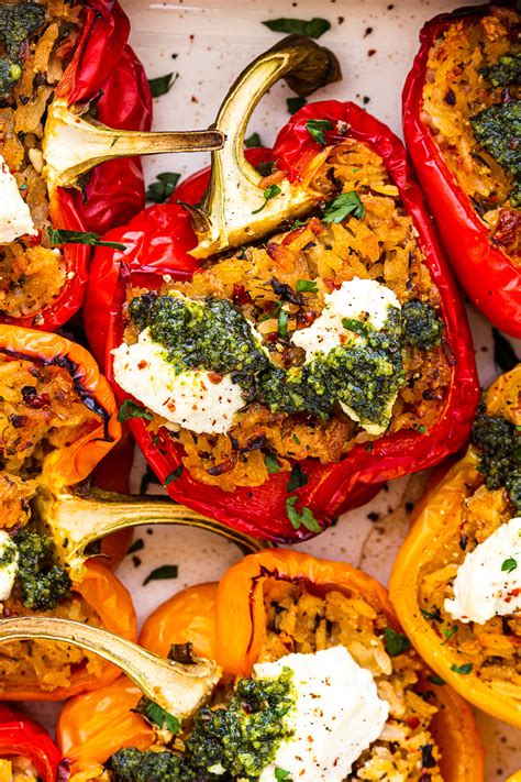 Vegan Stuffed Peppers Lazy Cat Kitchen