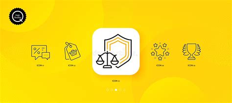 Sale Tag Discounts And Stars Minimal Line Icons For Web Application