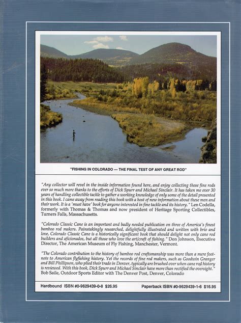 Colorado Classic Cane A History Of The Colorado Bamboo Rod Makers By