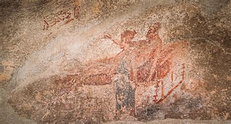 Pompeii Italy Fresco Sex Scene On Wall Of Lupanar Of Pompeii