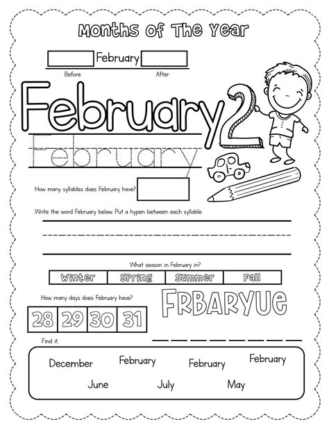 Months Of The Year Printable Activity — Thrifty Mommas Tips