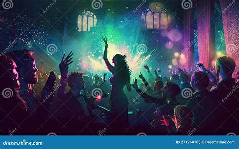 Euphoric Celebration Of Life With Partygoers In A Vibrant Nightclub On