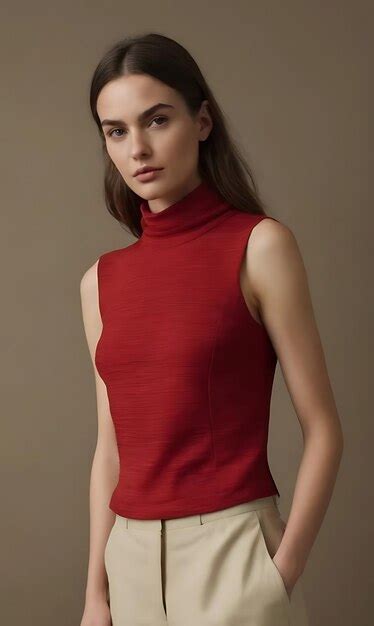 Premium Photo Fashionable Model Wearing Sustainable Light Color Cloth