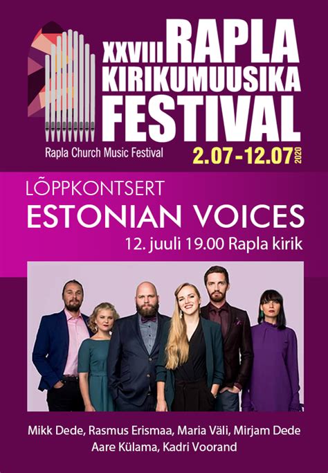 LÕppkontsert Estonian Voices Mikk Dede Rasmus Erismaa Maria Väli Mirjam Dede Aare Külama
