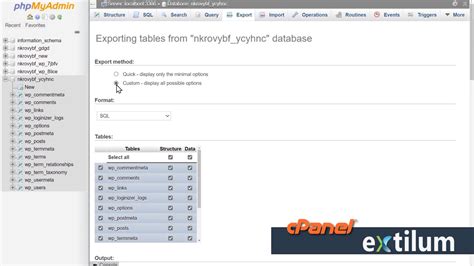 Export A Database Cpanel • Extilum Knowledgebase