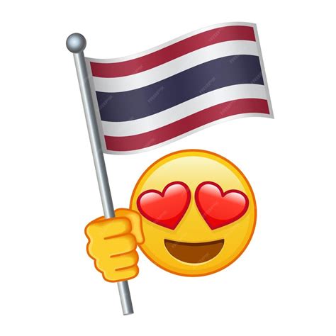Premium Vector Emoji With Thailand Flag Large Size Of Yellow Emoji Smile