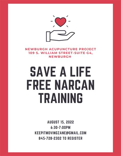 Save A Life Free Narcan Training For Drug Help