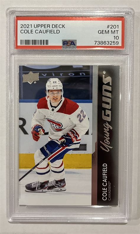 2021 Upper Deck Young Guns 201 Cole Caufield Rc Rookie Gem Mint Psa 10